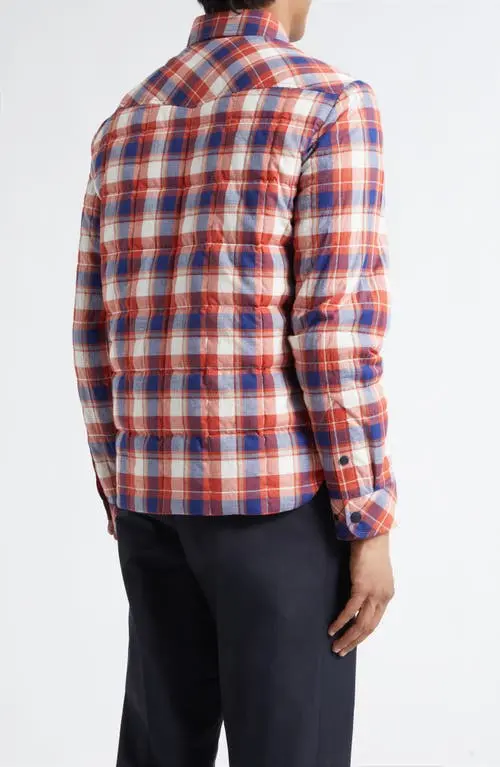Moncler Gelt Quilted Check Shirt Jacket - Red Check | Editorialist